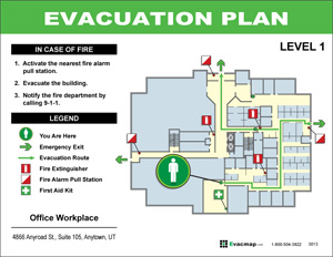 EvacDisplays - Workplace and office evacuation route maps